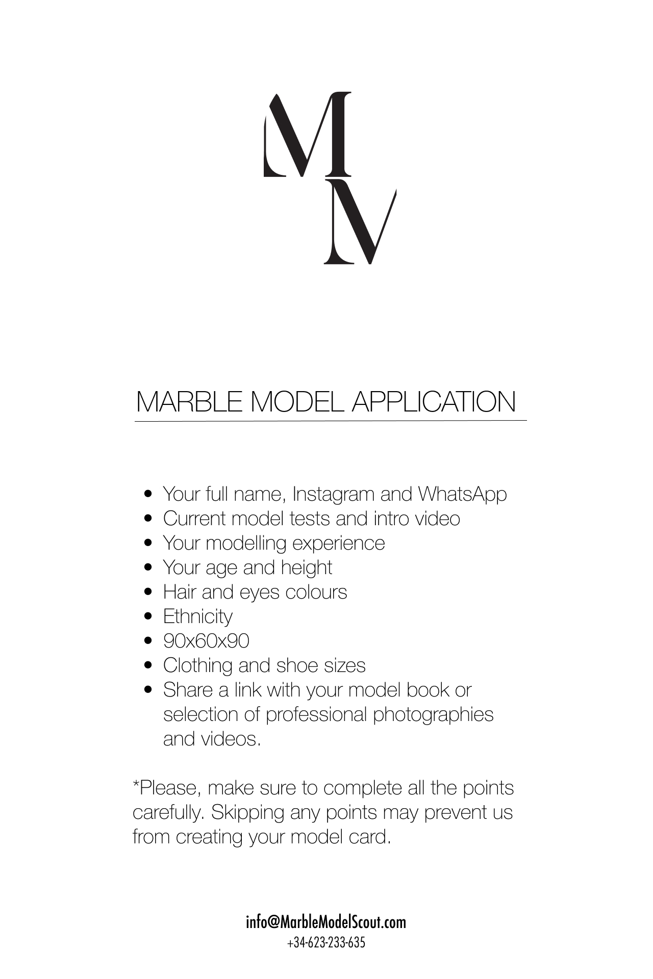 become a model - Marble Model Scout